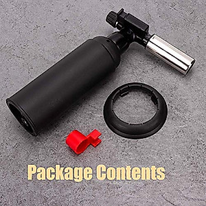 ofone Butane Torch, Refillable Kitchen Blow Torch Lighter, Cooking Culinary Torch with Safety Lock & Adjustable Flame for BBQ, Baking, Creme Brulee, Soldering, Camping