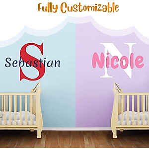 crypto, Multiple Font Custom Name & Initial Nursery Wall Decal - Mural Wall Decal Sticker for Home Children's Bedroom, Car & Laptop (OP002)