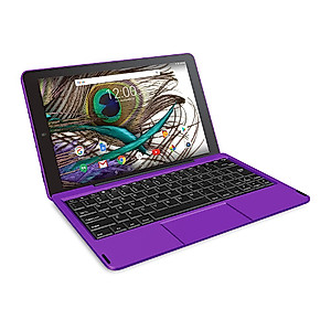 2018 Newest Premium High Performance RCA Viking Pro 10.1" 2-in-1 Touchscreen Laptop Computer Tablet Quad-Core Processor 1G Memory 32GB Hard Drive Detachable-Keyboard Webcam Android 5.0 Lollipop-Purple