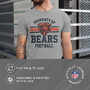 Team Fan Apparel NFL Adult Property of T-Shirt - Cotton & Polyester - Show Your Team Pride with Ultimate Comfort and Quality (Chicago Bears - Sport Gray, Adult X-Large)