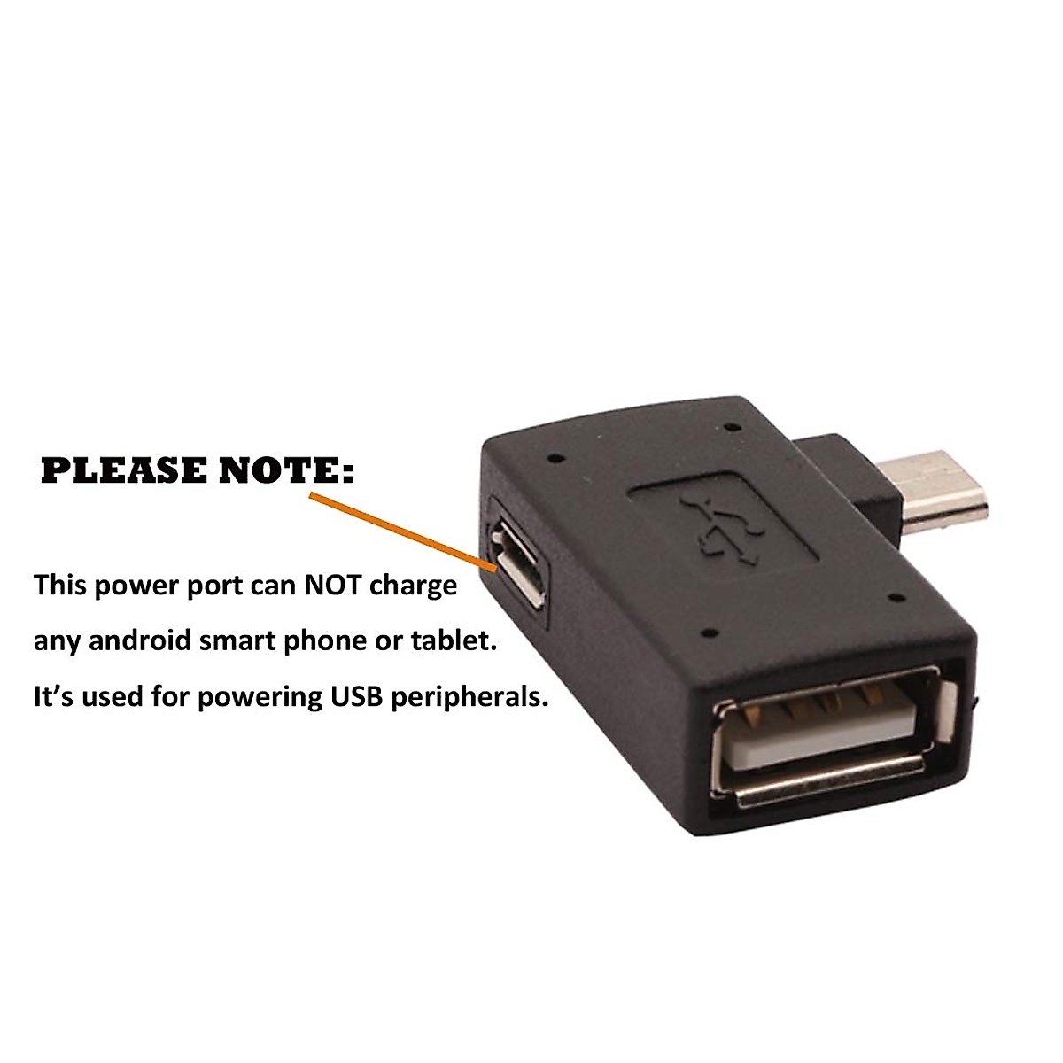 AuviPal 2-in-1 Powered Micro USB OTG Adapter 90 Degree Left Angled for PlayStaion Classic, Raspberry Pi Zero, Chromecast and TiVo Stream 4K - 2 Pack