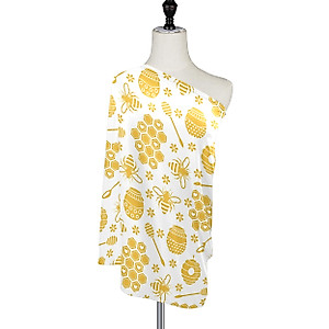 Nursing Cover Breastfeeding Scarf Honey Bee- Baby Car Seat Covers, Stroller Cover, Carseat Canopy (36)