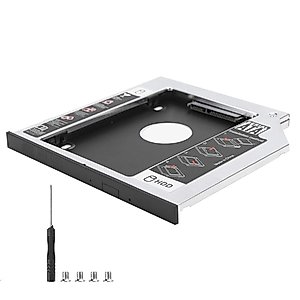 Optical Hard Drive Bay, State Drive Bracket Lightweight Computer Accessory Aluminum Alloy Thickened for 9.5 MM SSD, SATA3.0 Technology