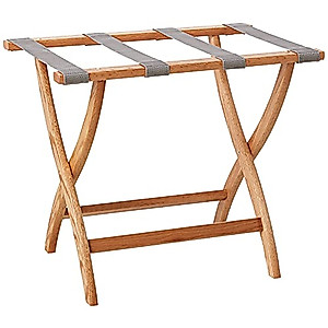 Wooden Mallet Designer Curve Leg Luggage Rack, Light Oak