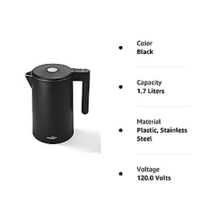 JOYHILL Electric Kettle Temperature Control,6 Variable Temperature Tea Kettle, Stainless Steel Interior 12 Hours Keep Warm,1500W Hot Water Boiler with STRIX Thermostat and Boil-Dry Protection,Black