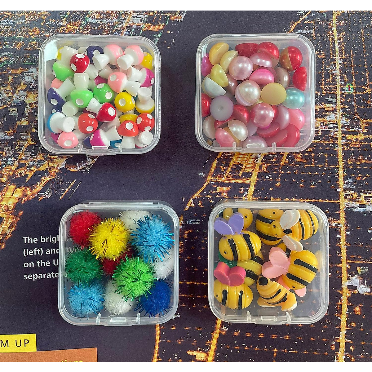 Pcxino 40 Pack 4.5 cm Small Plastic Containers with Lids,Clear Plastic Beads Storage Containers Box for Small Items and Craft Projects