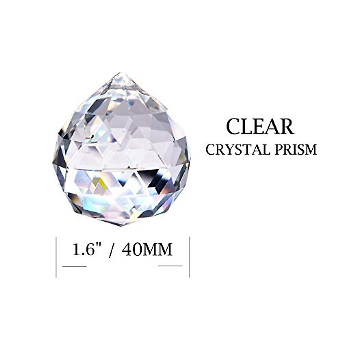 Clear Crystal Prism Ball Suncatchers Window Prisms Suncatcher, 40MM / 3 Pack