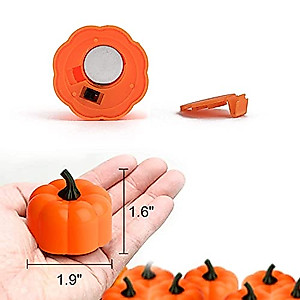 Homemory 12 Pack LED Pumpkin Lights, Halloween Pumpkins Battery Operated, Pumpkin Tea Lights, Light Up Jack O’ Lanterns for Halloween Decoration, Orange