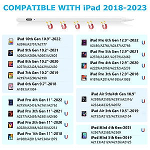 iPad 9th Generation Case with Keyboard and Apple Pencil,Stylus Pen for iPad(2018-2023) 15mins Fast Charge,Palm Rejection iPad Pencil,10 Color Backlit Bluetooth Keyboard Case with Pencil Holder