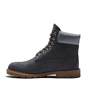 Timberland Men's 6 Inch Basic Waterproof Boots with Padded Collar, Dark Grey Nubuck, 10