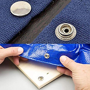 Snaps Kit for Boat Cover, 120pcs Canvas Screws Snaps Buttons Tool Marine Grade Sewing Fastener with 2Pcs Setting Tool