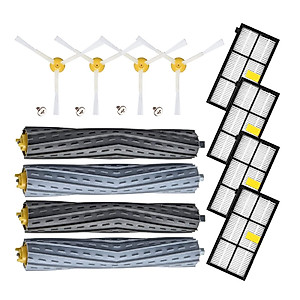 Fuyoda Replacement Parts for irobot Roomba 800 Series 850 860 861 866 870 880 890 900 Series 960 980 981 985 Vacuum Cleaner,Replenishement Kits with 2 Set Extractors,4 Filters,4 Side Brushes
