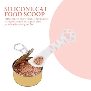STOBOK Pet Food Can Spoon Cat Food Can Opener Universal Silicone Can Spoon Pet Wet Food Spoon Manual Can Opener (White)