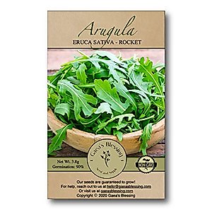 Gaea's Blessing Seeds - Arugula Seeds -2000 Seeds - Roquette Rocket Heirloom - Non-GMO Seeds with Easy to Follow Planting Instructions - 90% Germination Rate (Pack of 1)