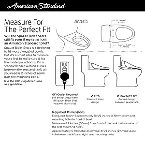 American Standard 8012A80GRC-020 Advanced Clean AC 2.0 SpaLet Bidet Seat with Remote Control Operation, White