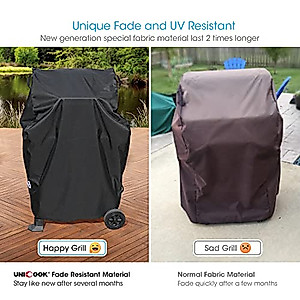 Unicook 2 Burner Grill Cover 32 Inch, Heavy Duty Waterproof Small BBQ Cover, Fade Resistant Gas Grill Cover, Fit Grills with Both Side Tables Down for Weber Char-Broil Nexgrill KitchenAid and More