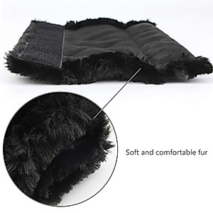 MOONET 2 Packs Car Seatbelt Covers Shoulder Pad for More Comfortable Driving, Universal Seat Belt Cover for Handbag Camera Backpack Straps, Soft Faux Sheepskin Wool Seat Belt Cushion (Black)