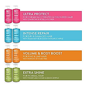 Australian Native Botanicals Natural Vegan Sulfate Free Shampoo For Men & Women, Colored & Chemically Treated Hair, 17 Fl Oz