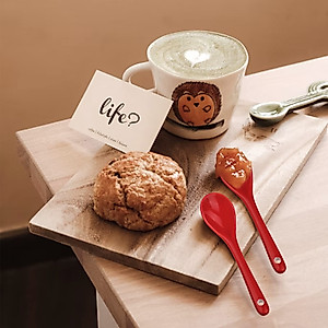 AceElite Espresso Spoons 8 Pieces, Ceramic Coffee Spoons Set, White Small Spoons for Coffee, Tea, Yogurt, Sauce and Desserts, Ice Cream, Teaspoons Dishwasher Safe, 4.7 inch