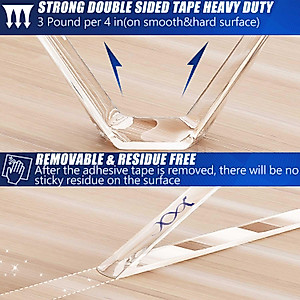 ZMUAXUAN Strong Nano Double Sided Tape Heavy Duty Mounting,Clear Removable Sticky Adhesive Strips No Damage Wall,Waterproof Reusable Thick Gel Grip Washable for Hanging Picture,Poster,Carpet,Photo
