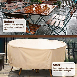 Patio Chair Cover Outdoor Patio Furniture Cover with Handles and Durable Hem Cord 600300D Durable Waterproof UV Resistant Fabric