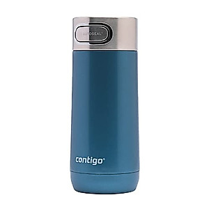 Contigo Luxe Autoseal Travel Mug, Stainless Steel Thermal Mug, Vacuum Flask, Leakproof Tumbler, dishwasher safe, Coffee Mug with BPA Free Easy-Clean Lid, Cornflower, 360 ml