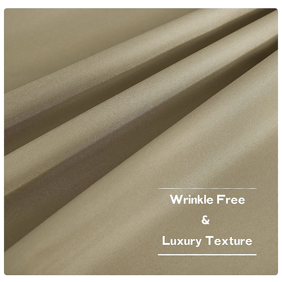 NICETOWN 2 Panels Outdoor Curtains for Patio Waterproof, Stainless Steel Grommet Indoor Outdoor Vertical Drapes for Front Porch & Canvas, W55 x L84, Taupe