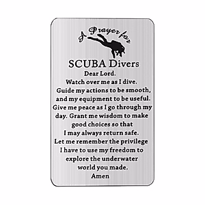 UJIMS Scuba Divers Prayer Wallet Card Insert Scuba Diving Gift Extreme Sports Jewelry for Divers Adventure Metal Wallet Gift for BFF (Scuba Divers Prayer Wallet)