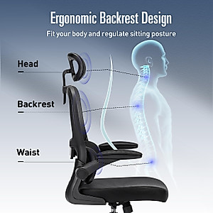 SOMEET Ergonomic Mesh Office Chair Big and Tall, Oversized Adjustable Headrest and 3D Armrests Executive High Back Desk Chair, Multifunctional Swivel Computer Task Chair with Lumbar Support, Black