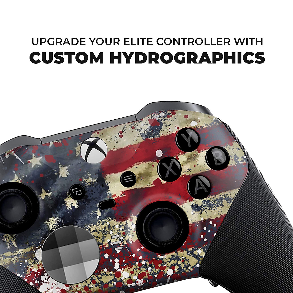 Tattered Flag X-box Elite Controller Series 2 Limited Edition by DreamController. Custom Elite Series 2 Controller for X-box One/Series X/S. with Advanced Hydro-Dip Paint Technology (Not Just a Skin)