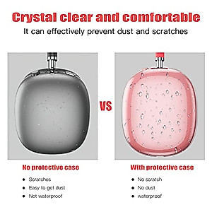 OOTSR Clear Case Cover for AirPods Max, Soft TPU Clear Anti-Scratch Protective Cover for AirPod Max,Transparent Accessories Skin Protector for Airpods Max Headphones（Pink）