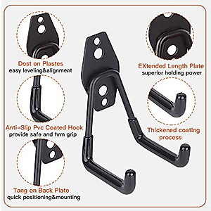 JZHOOM 4PCS Steel Garage Storage Hooks,Heavy Duty Garage Storage Pegboard Hooks for Garage Wall Utility Organizing Power Tools Ladders Bulk Items