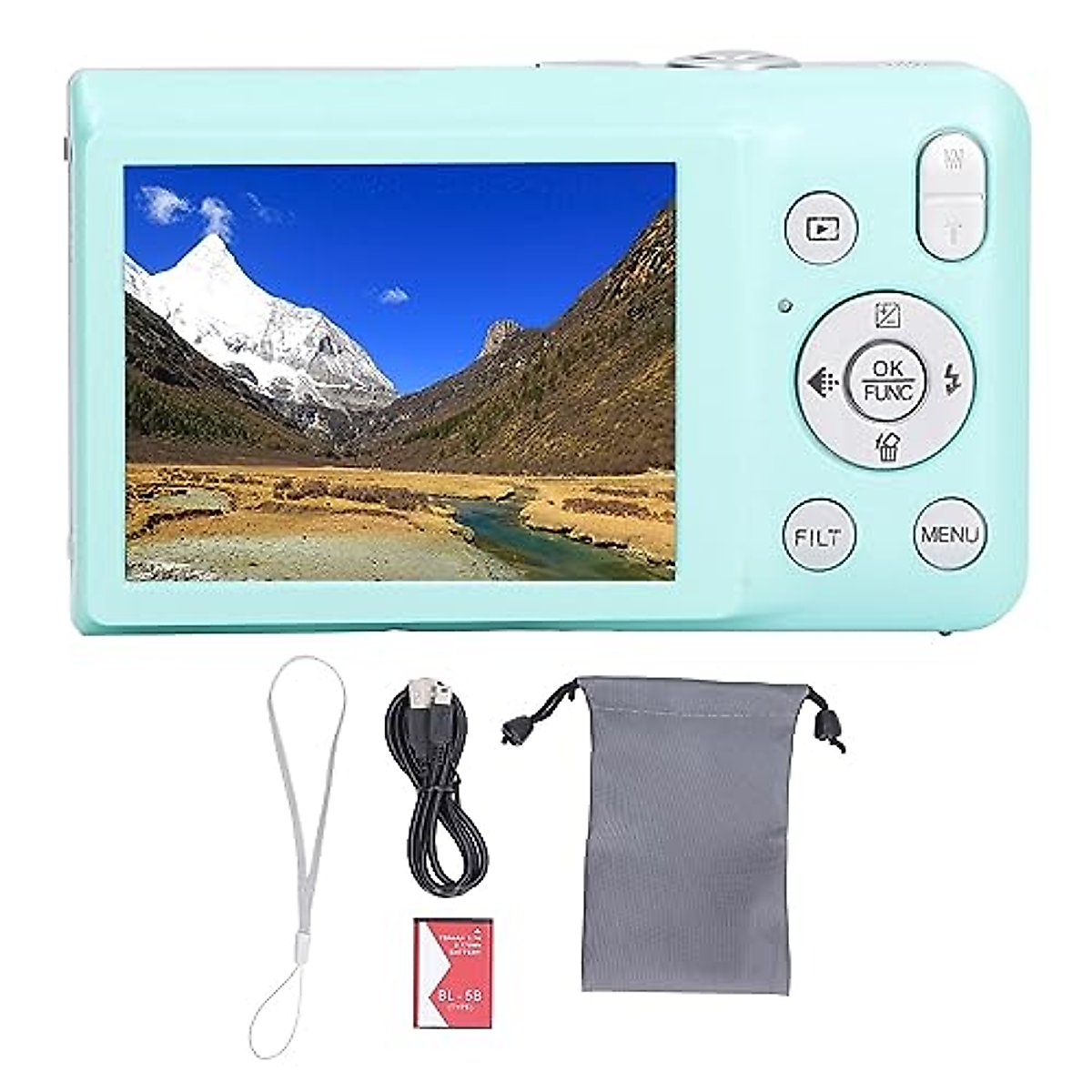 Digital Camera, FHD 8K 68MP Vlogging Camera with 2.7 inch HD Screen, 16X Digital Zoom, Portable Video Camera for Travel, Compact Point and Shoot Camera for Student, Beginner