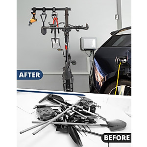 DEERFAMY 4 Pack Garage Storage Organization, Heavy Duty Wall Mount Garage Tool Organizer Support 66lbs, For Organizer Garden Yard Tool, Bikes