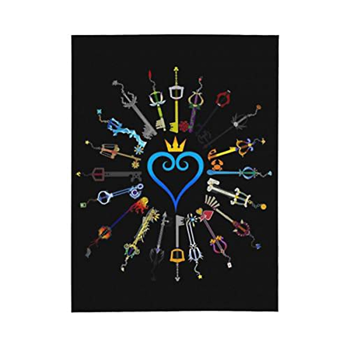 Hearts-Keyblades Ultra Soft Fleece Blanket Flannel Velvet Plush Throw Blanket,60x50in