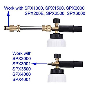 M MINGLE Foam Cannon, Replacement Parts for Sun Joe SPX Series Pressure Washer, with 5 Nozzle Tips, 1/4 Inch Quick Connector