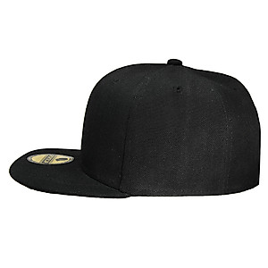 Gelante Plain Blank Flat Brim Adjustable Snapback Baseball Caps Wholesale LOT 12 Pack - 1500-Black