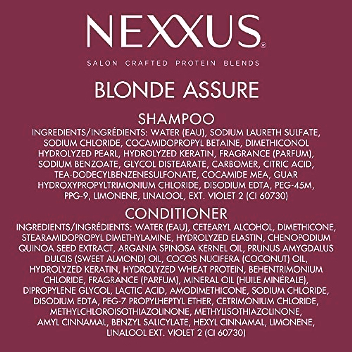 Nexxus Blonde Assure Purple Shampoo & Conditioner Color Assure 2 Pack Blonde, Bleached & Silver Hair Color Shampoo & Conditioner with Keratin Protein & Violet Pigment 8.5 fl oz