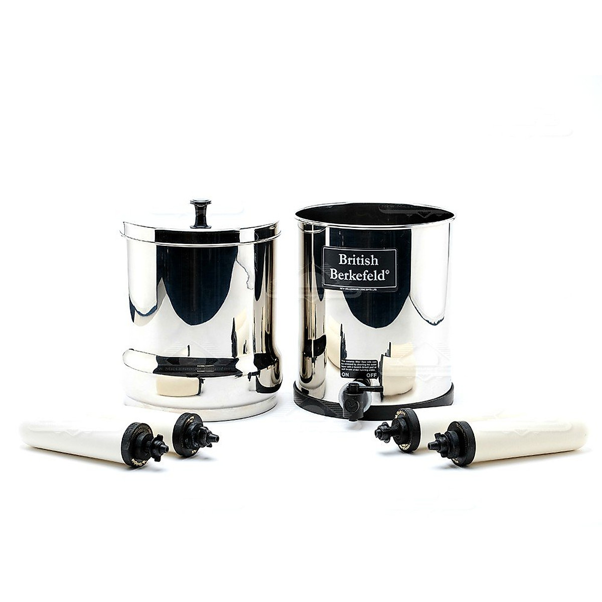 British Berkefeld® Gravity Water Filter with four 7" Super Sterasyl™ Ceramic Water Filter Elements