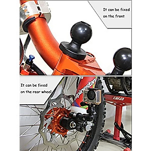 kucehiup Aluminum Alloy 1'' Ball Mount Base Insert for Motorcycle Fork Stem Hole 13mm to 20mm in Diameter, Compatible with R,A,M Mounts B Size Double Socket Arm