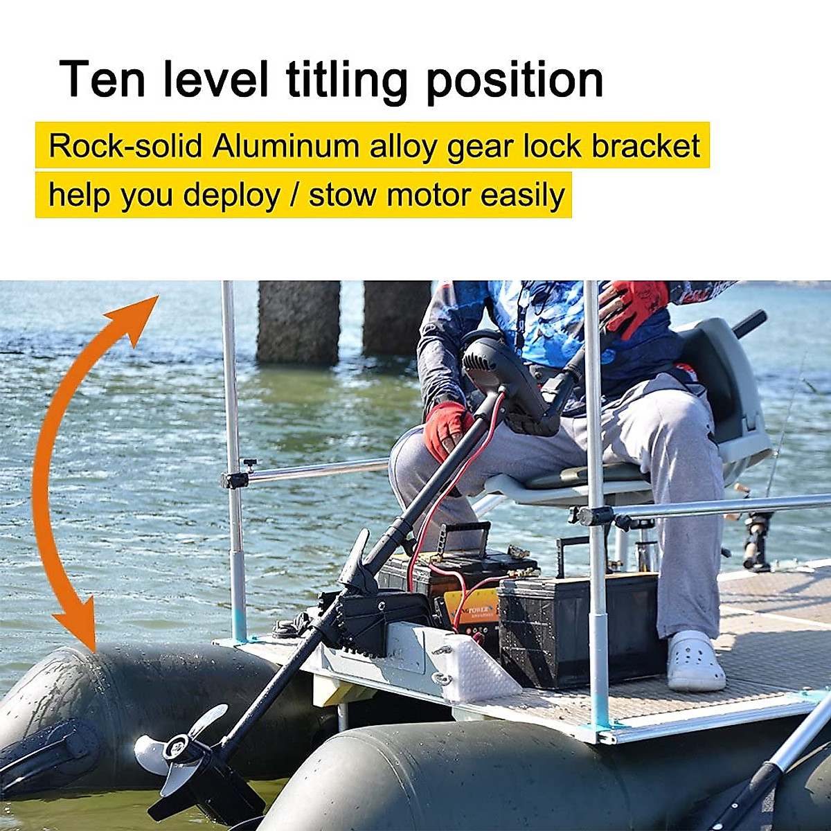 AQUOS Haswing 12V 20LBS 23.6inch Bow Mount Trolling Motor for PF Series Small Pontoon Boat, Inflatable Pontoon Boat, Kayaks, Small Dinghies Rafts Saltwater and Freshwater Use