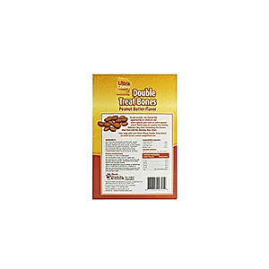 Ultra Chewy Double Treat Bones, Dog Treats, Made in The USA, Healthy Treats, Easy to Digest, Promotes Dental Health, Peanut Butter Flavor (24 Count)