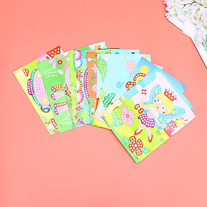 NUOBESTY EVA Diamonds Mosaic Sticker Art Kits for Kids, DIY Handmade Art Crafts Sticker for Kids, 12 Pieces