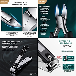 Nail Clippers Set 4Pcs Ingrown Toenail Nail File, Nail Cutter Surgical Stainless Steel Treatment Thick Nail Clipper, Fingernail Clipper for Men Seniors Skin Remover Metal Tin Box Suitable for Gifts