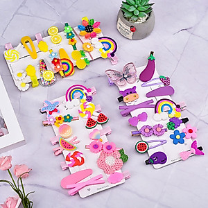 SKYNEO Baby Hair Clips, Pin, Barrettes for Girls, Toddler Girls Accessories, Kids Clips Styling, Flower Rainbow Candy Fruits Butterfly Cute 42 Pieces