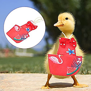 Balacoo Pet Chicken Diaper Adjustable Chicken Diaper Washable Pet Diaper Fashionable Duck Diaper with Bow Tie for Poultry Goose Duck Hen Chicken Red M