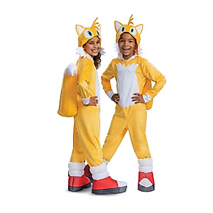 Disguise Kid's Sonic 2 Tails Costume - Child Miles Tails Prower Cosplay Outfit - Boys & Girls Video Game Character Costume 7/8
