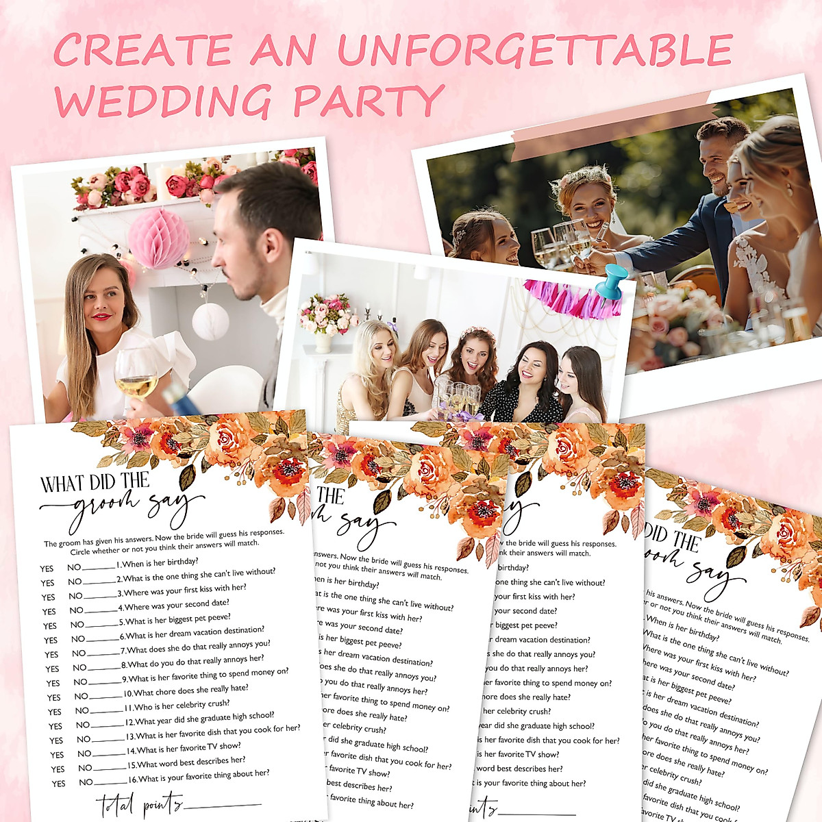 Bridal Shower Games, Wedding Games, Fall Festival Games Cards, Engagement Party Favors, Bachelorette Party Games, Minimalist Wedding Party Games, Fall Party Supplies, Grateful Games-07