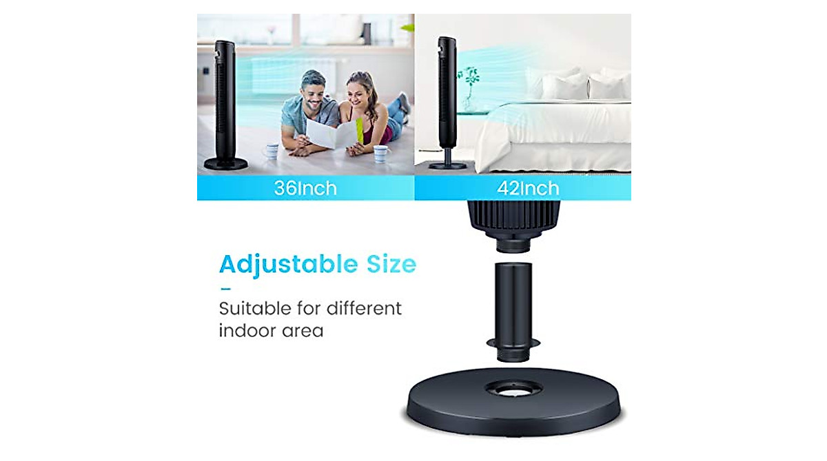 KopBeau 42 Inch Tower Fan - Quiet Portable Oscillating Cooling Fan