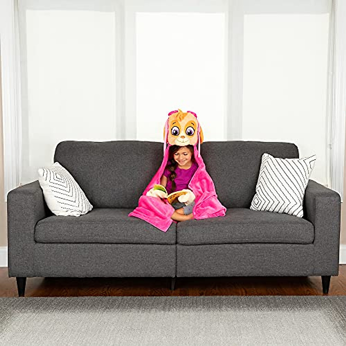 Franco Kids Bedding Super Soft and Cozy Wearable Hooded Throw, 30 in x 50 in, Paw Patrol Girls